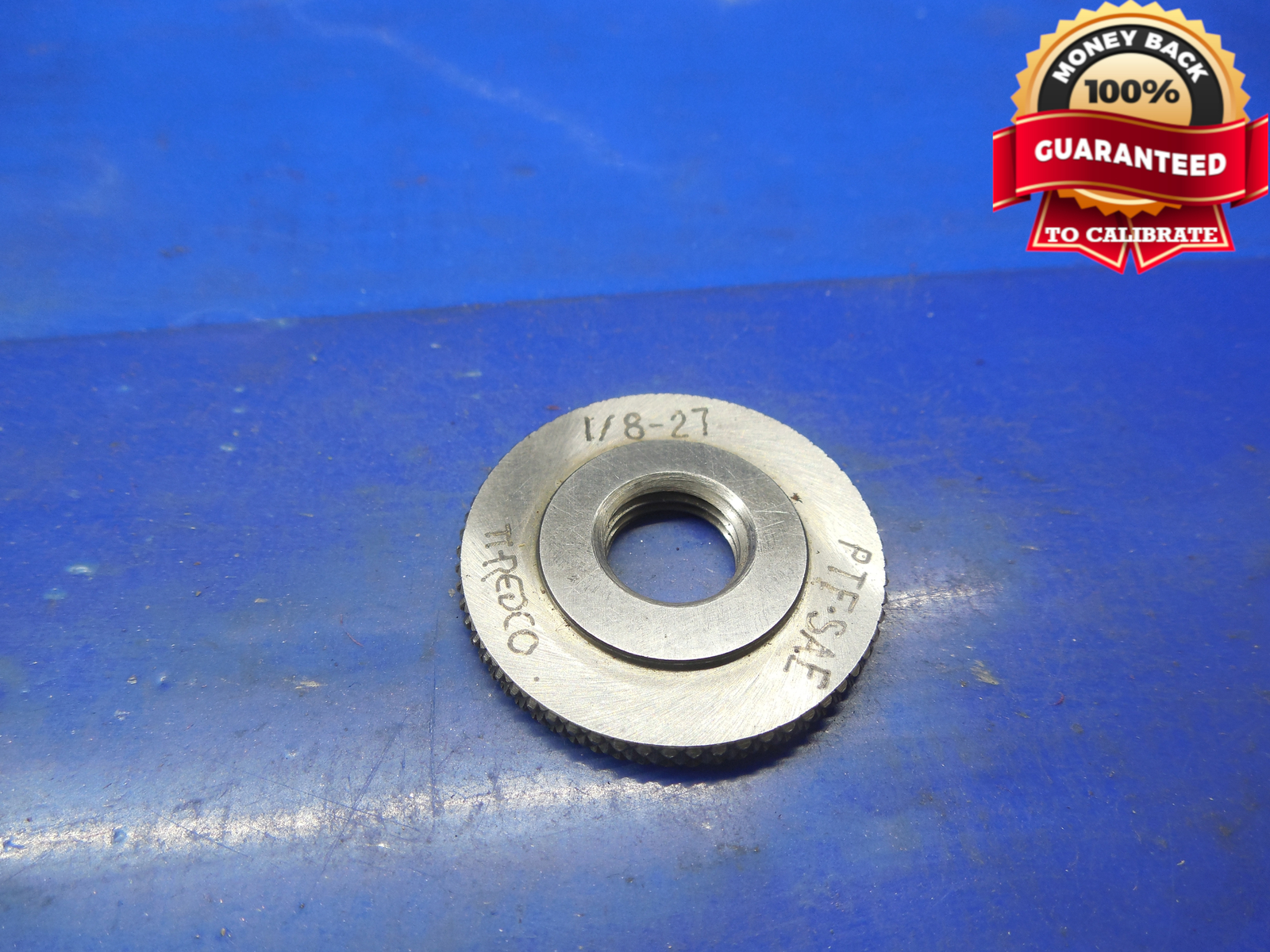 1/8 27 PTF-SAE PIPE THREAD RING GAGE .125 .1250 P.T.F. S.A.E. 1/8-27 ...
