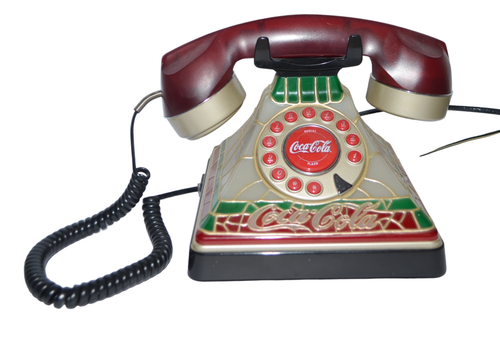 Vintage Coca-Cola Telephone Light Up Stained Glass 2001 Land Line Phone ...