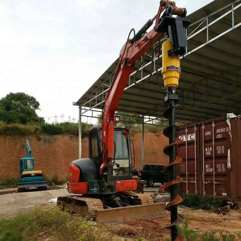 Hydraulic Power Earth Auger Excavator Drilling Machine Fit 3-5 ton ...