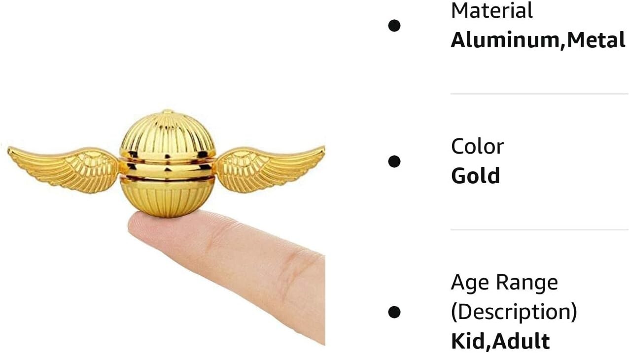'Golden Snitch Fidget Spinner Harry Potter Quidditch Metal Steel Stress ...