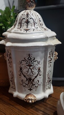 RARE Vtg Italian Glazed Hand Paint Pottery Lavabo Wall Fountain Cistern ...