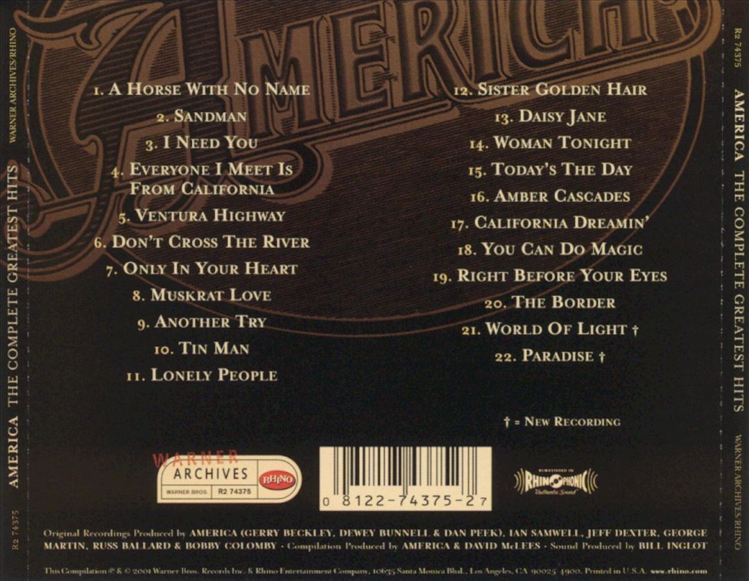 AMERICA - THE COMPLETE GREATEST HITS NEW CD 81227437527| eBay