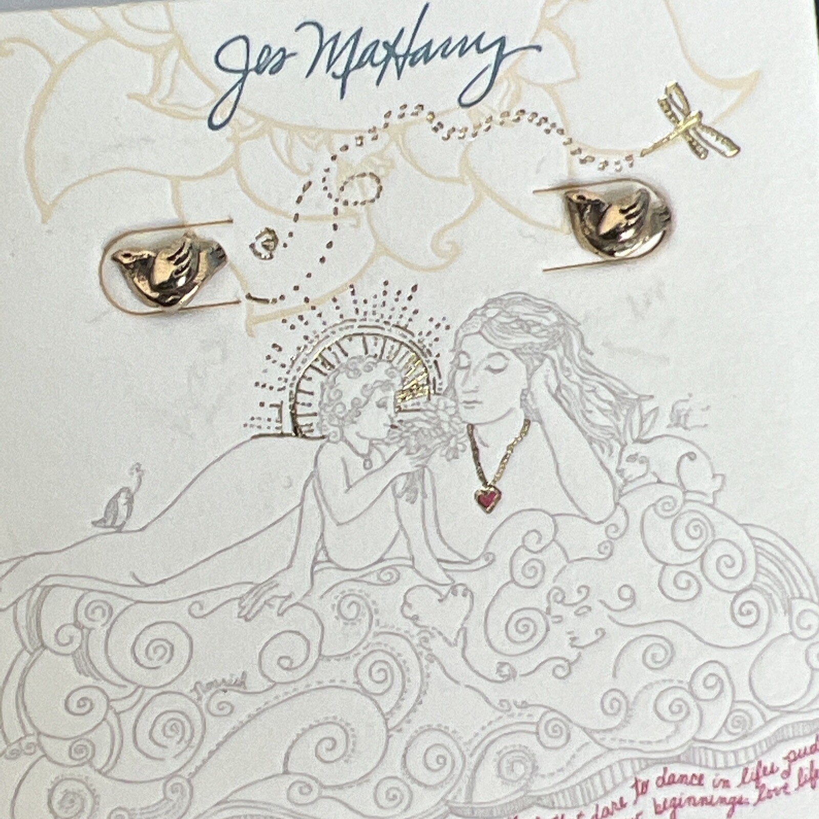 Jes Maharry Earrings Peace Dove Free Bird 14K Solid Y… - Gem