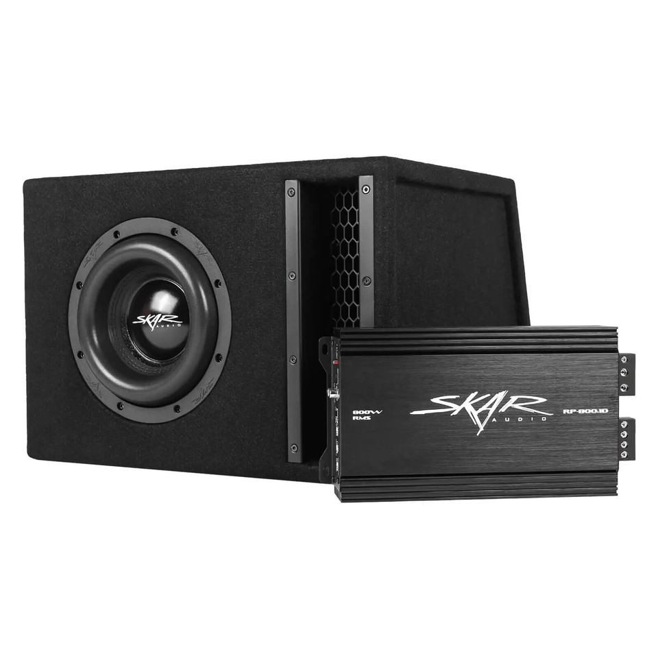 SKAR AUDIO SINGLE 8" 1200 WATT EVL SERIES BASS PACKAGE W AMPLIFIER AND ...