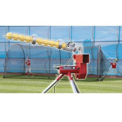 Real Baseball to 52 MPH w/Auto Ball Feeder & Xtender 24' Batting Cage ...