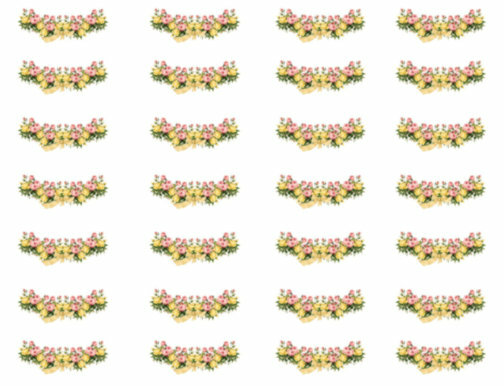 Vintage Image Shabby Pink Yellow Roses Swag with Bow Waterslide Decals ...