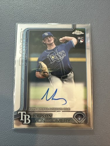 2025 Topps Chrome Rookie Mason Montgomery On Card Auto Tampa Bay Rays ...