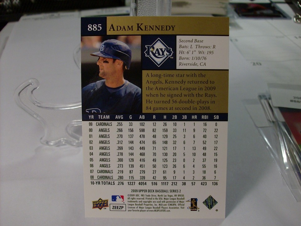 2009 Upper Deck Baseball #885 - Adam Kennedy - Tampa Bay Rays 09-204 | eBay
