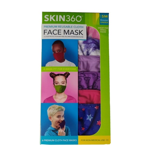 Skin 360 Premium Design Reusable Cloth Face Mask (6 Masks/Pack) Size ...