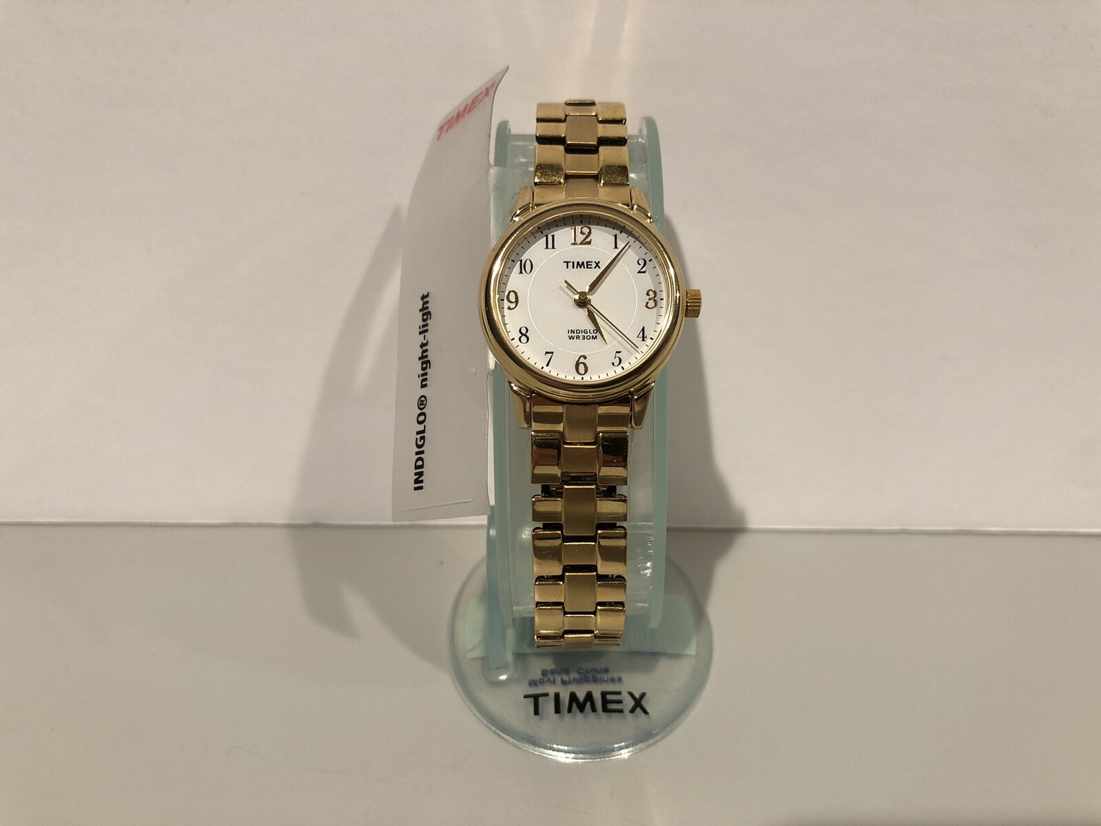 Women's Timex Watch Timex T26231 CR 1216 INDIGLO WR30M GOLD STRETCH ...