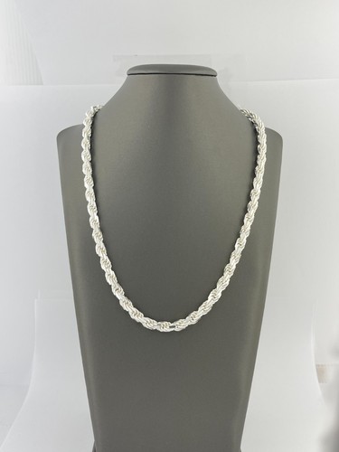 Italian 925 Sterling Silver Solid 22" Rope Chain Necklace 7mm - 85 ...