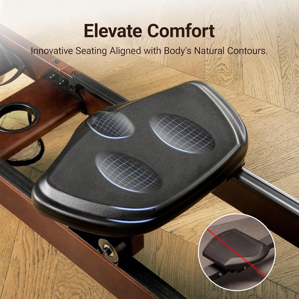 MERACH R14 Solid Wood Water Rowing Machine Workout Exercise Fitness ...