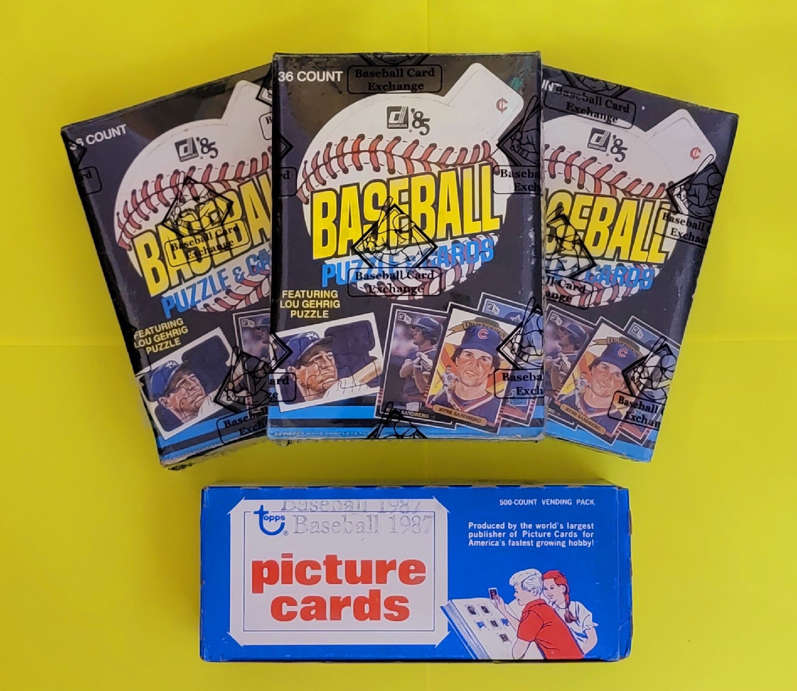 1985 DONRUSS BOX BBCE AUTHENTICATED & 1987 TOPPS VENDING BOX (BUYING 1 ...