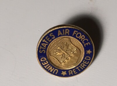 UNITED STATES AIR FORCE RETIRED TIE PIN LAPEL PINBACK USA CREST USAF ...