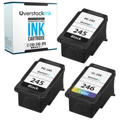 3 Pack 245 and 246 Ink Cartridges for Canon PIXMA TS3322 TS3420 iP2820 ...