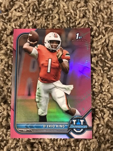 2022 Bowman University D'ERIQ KING Pink Refractor 1st Bowman #58 | eBay UK