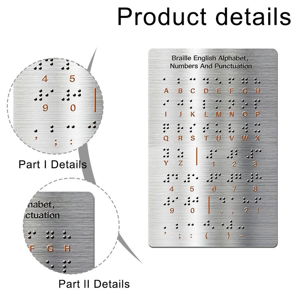 Braille Alphabet Board Tactile Learning Tool Easy To Clean Braille ...