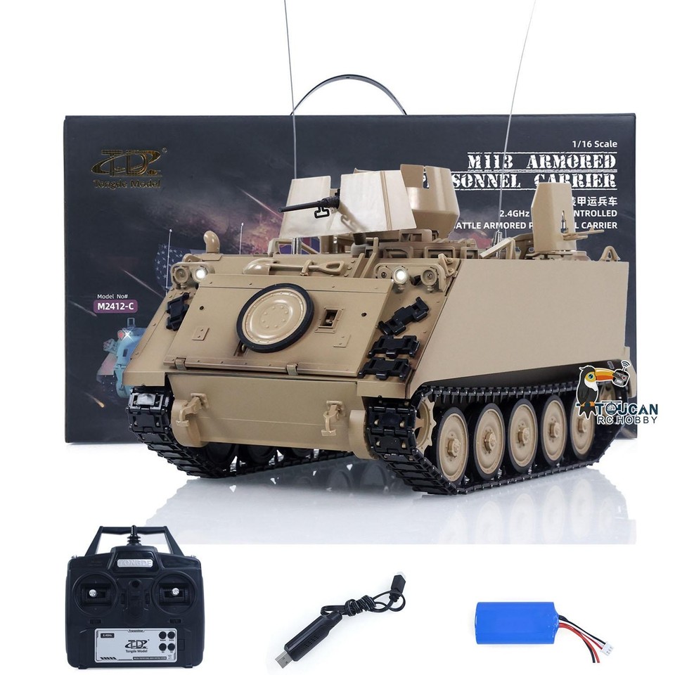 Tongde 1/16 RC Tank M2412-B M113A1 ACAV Infrared 360 Turret Rotation Smoking RTR | eBay