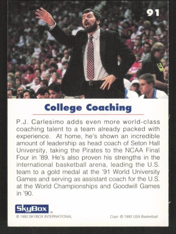 1992 SKYBOX USA P.J. CARLESIMO 91 MINT BASKETBALL USA | eBay