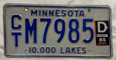 LICENSE PLATES MINNESOTA 1985 M7985 | eBay