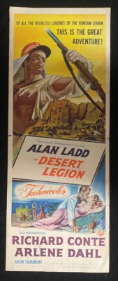 MOVIE POSTER: Desert Legion Original Insert Movie Poster 1952 Alan Ladd ...