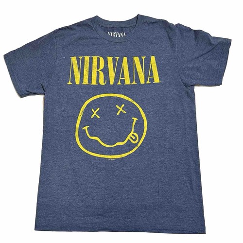 Nirvana T Shirt Adult Medium Smiley Face Kurt Cobain Concert Music Mens Tee | eBay
