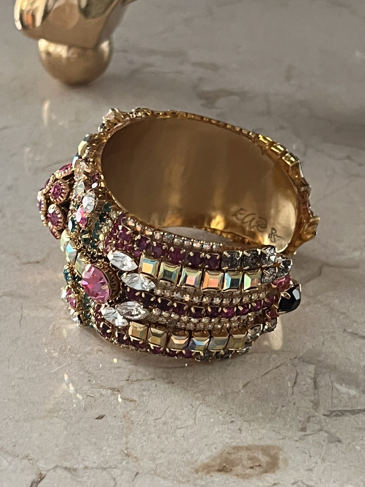 Statement Vintage 1985 Elise Multi Color Rhinestone Crystal Gem Cuff ...