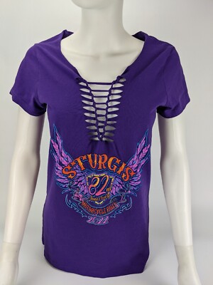 Vance Biker Wear Women's Purple Sturgis 2022 Corset Tee Shirt Size ...
