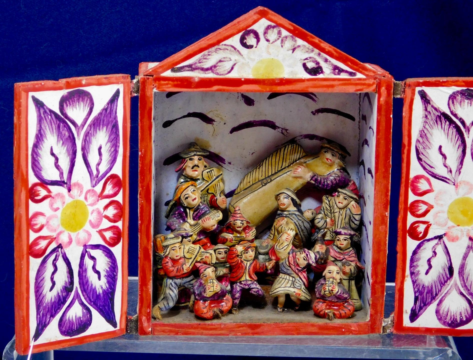 Peru Retablo Hand Painted Clay Figures Playing Musical Instruments ...