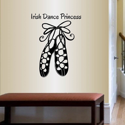 Vinyl Decal Irish Dance Princess Shoes Dublin Celtic Step Dance Wall ...