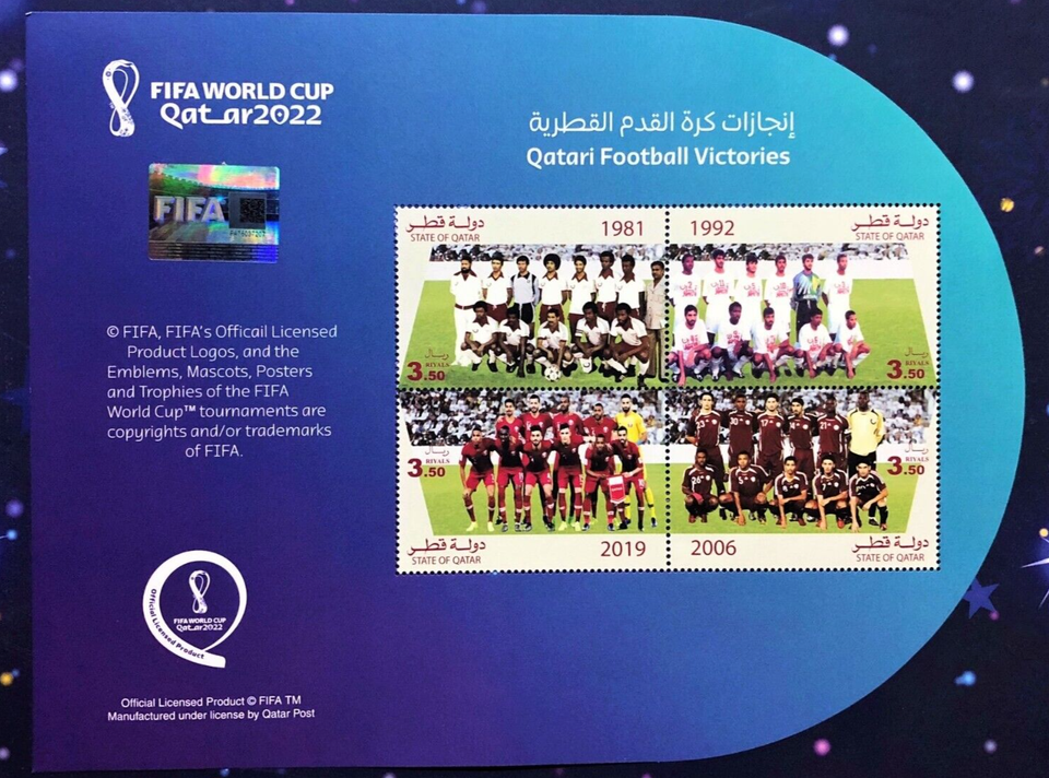 FIFA WORLD CUP 'Qatar2022' - 11 STAMP SHEETS LOT (ARAB CUP INCLUDED ...