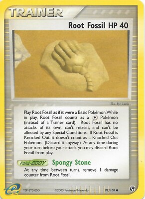 ROOT FOSSIL 92/100 EX Sandstorm Pokemon WOTC Card NM | eBay