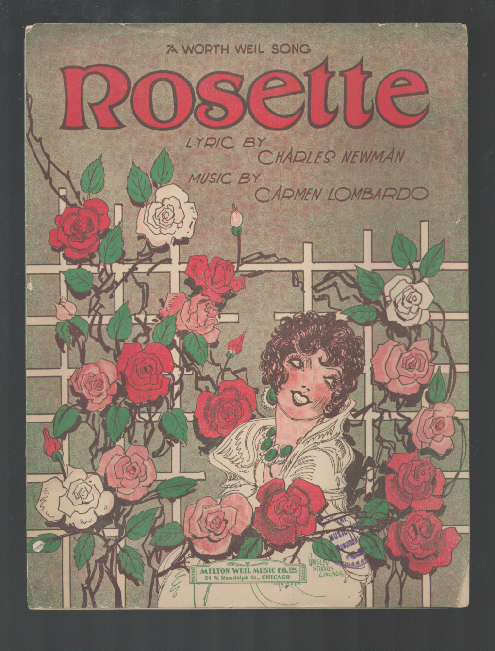 ROSETTE Charles Newman/Carmen Lombardo 1928 Pretty Girl Vintage Sheet ...