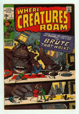 WHERE CREATURES ROAM #1 5.5 // JACK KIRBY COVER MARVEL COMICS 1970 | eBay