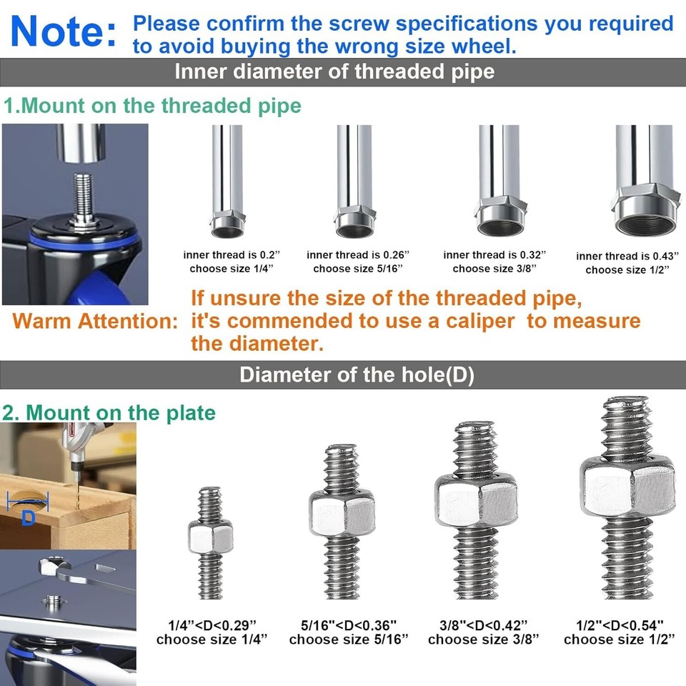 5 Inch Stem Caster Wheels Heavy Duty with Dual Locking 2200Lbs ...