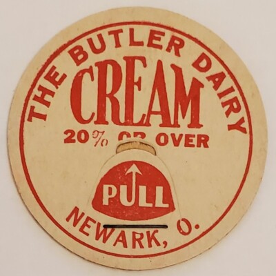 Butler Dairy Cream Milk Bottle Cap; 1930's; Unused; FREE ship!; (Newark ...