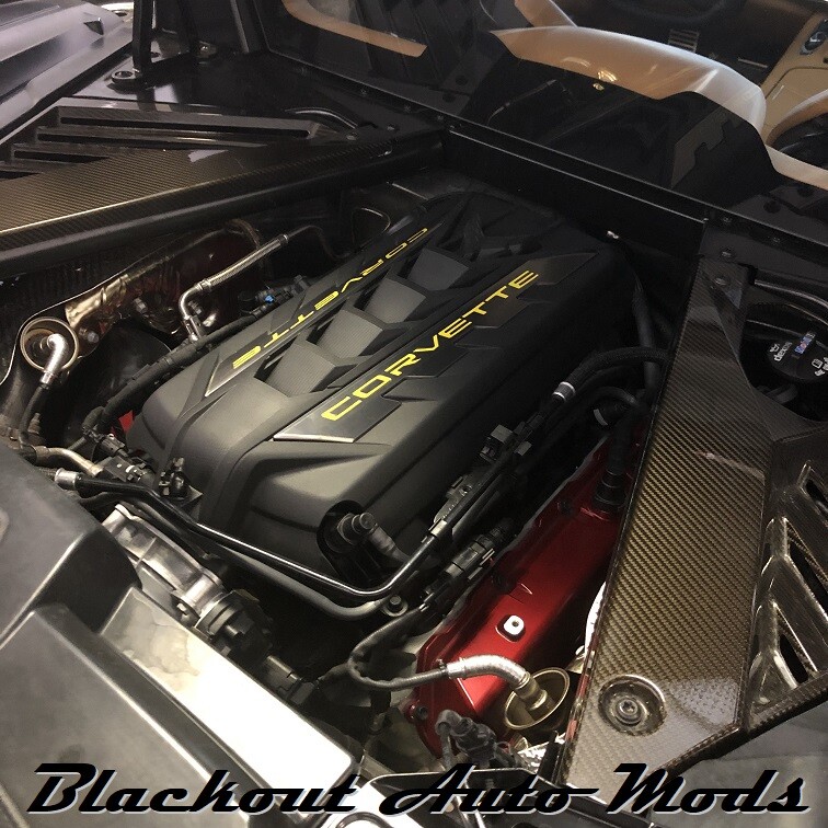 Yellow Engine Cover Vinyl Letter Decals Fits 2020-2024 C8 Corvette ...