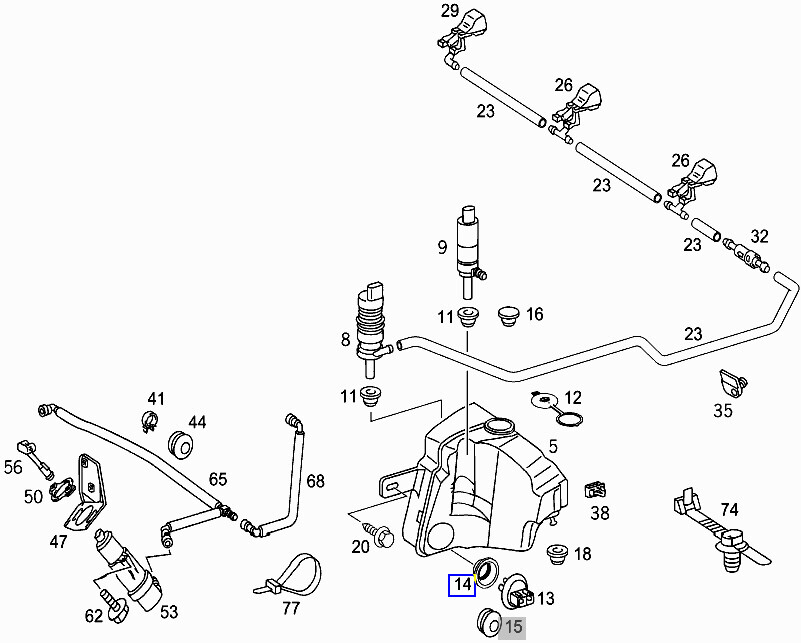 Mercedes W163 W164 W251 Washer Tank Level Sensor Seal A1648690098 New ...
