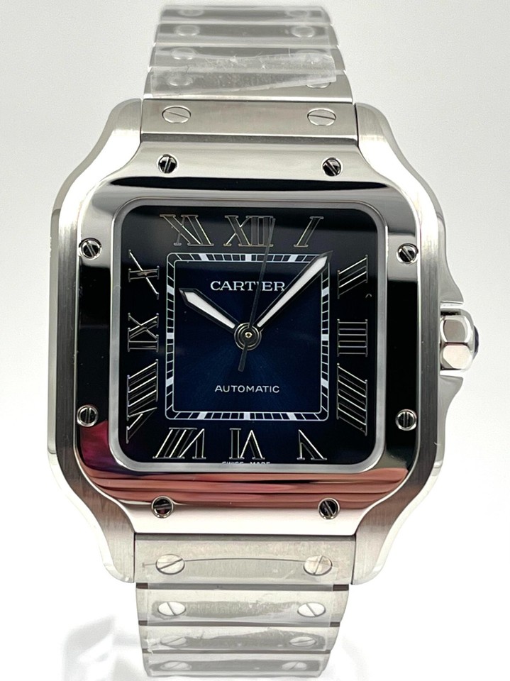 Cartier Santos De Cartier Blue Dial Medium Size 35mm WSSA0063 Unworn ...
