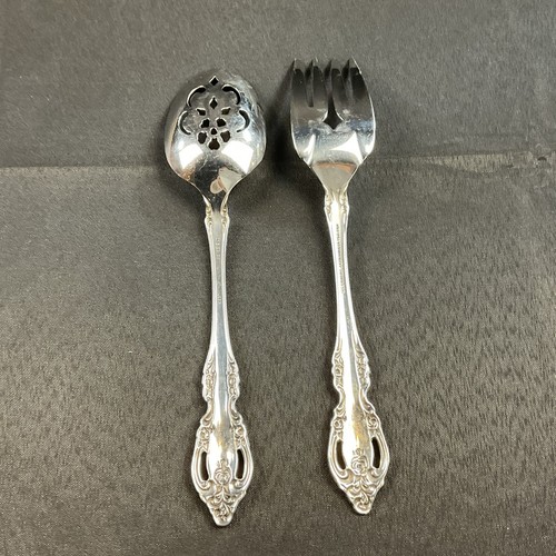 Oneida Community Stainless Brahms Serving Fork And Slotted Spoon ...