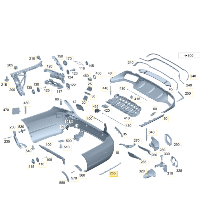 Genuine MB E Class W213 Rear Bumper Side Chrome Trim Left O/s ...