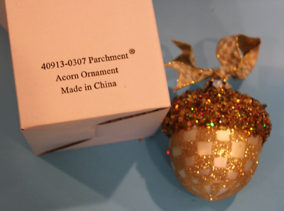 MACKENZIE CHILDS PARCHMENT CHECK ACORN BLACK W/ BOX 4 1/2" | eBay