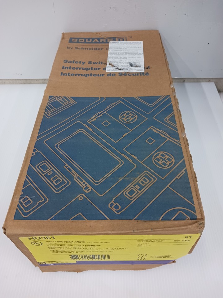 NEW SQUARE D 30 AMP NON-FUSIBLE SAFETY SWITCH DISCONNECT 3PH 600 VAC ...