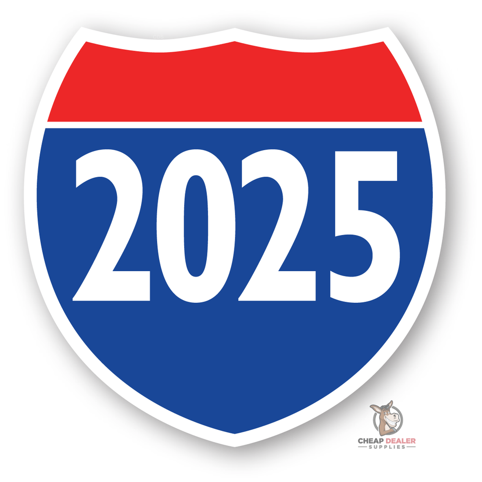 Model Year Interstate Signs Window Stickers (Red, White, Blue) | eBay