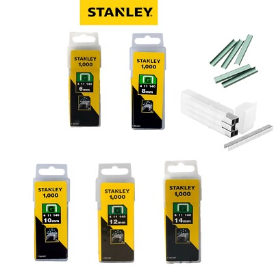 STANLEY Heavy Duty Staples (6mm,8mm,10mm,12mm,14mm) Type G 4,11,140 (1 ...