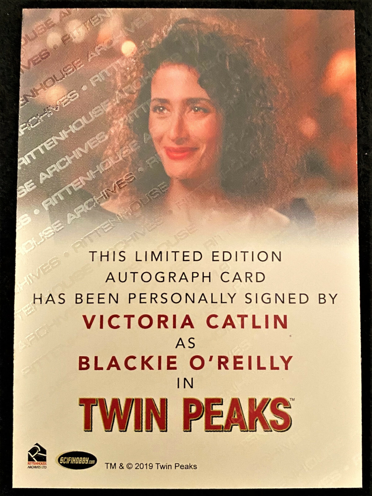 2019 Rittenhouse Twin Peaks Archives Victoria Catlin On Card Autograph ...