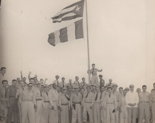 CUBAN FLAG RISING CEREMONY MILITARY PARADE SANGUILY UNIT CUBA 1950s ...