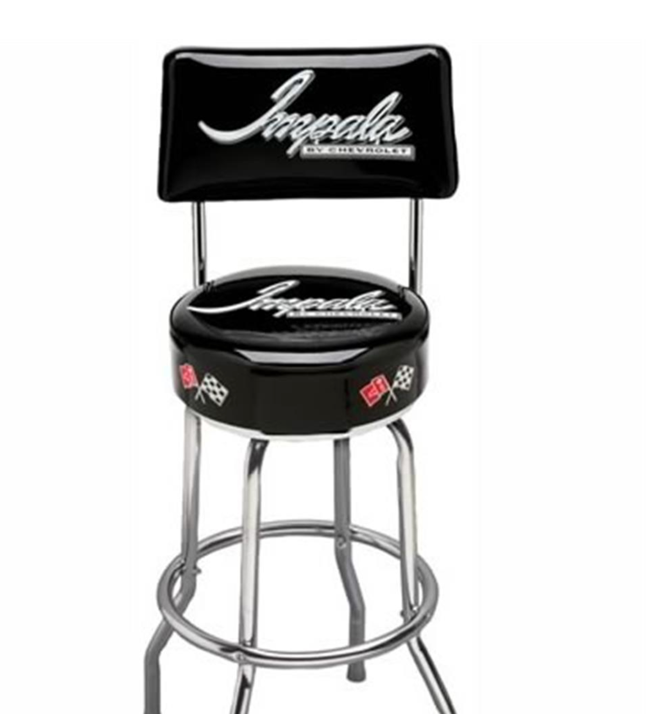 Chevrolet Impala Cross Flags Logo Black with Chrome Plated Steel Frame ...