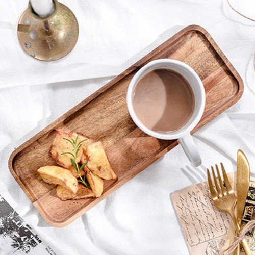 1Pc Wood Coffee Tray Rectangular Food Cup Trays Decorative Wood Tray | eBay