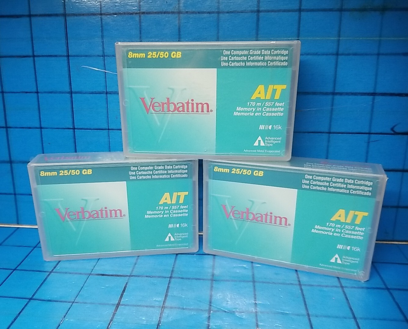 3x Verbatim 8mm 25/50gb AIT Computer Data Cartridges 170m/557 feet New ...